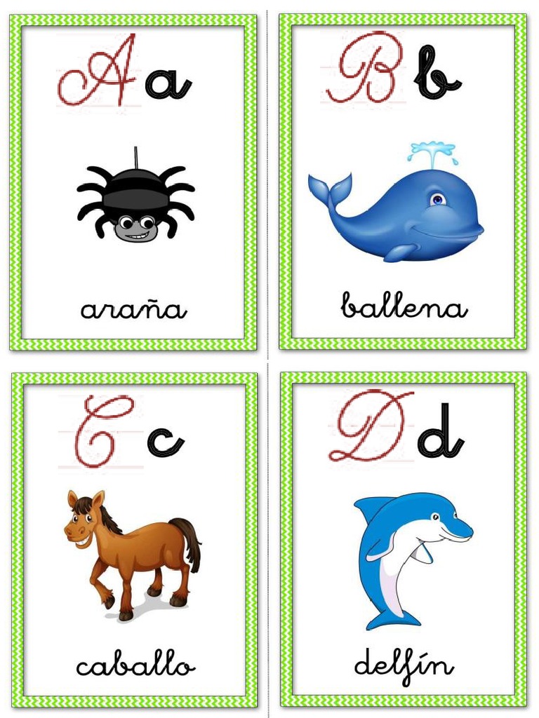 Abecedario Ilustrado Cursiva | PDF