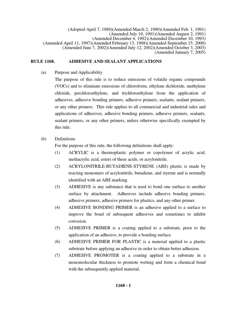 Scaqmd Rule 1168 | PDF | Adhesive | Flooring