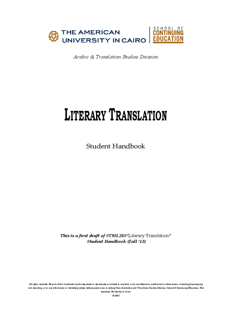 AUC Literary Translation Course | PDF | Idiom | Translations
