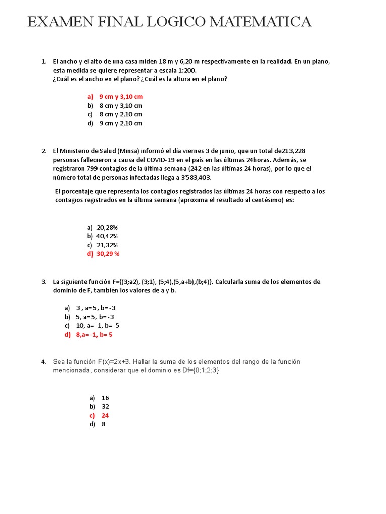 Examen Final Logico Matematica | PDF