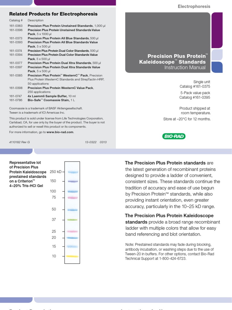 Related Products For Electrophoresis: Precision Plus Protein ...
