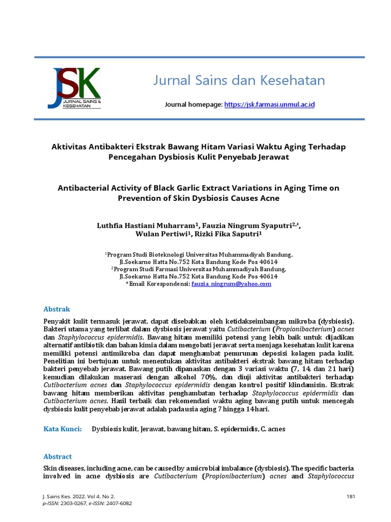 Jurnal Sains Dan Kesehatan: Journal Homepage | PDF