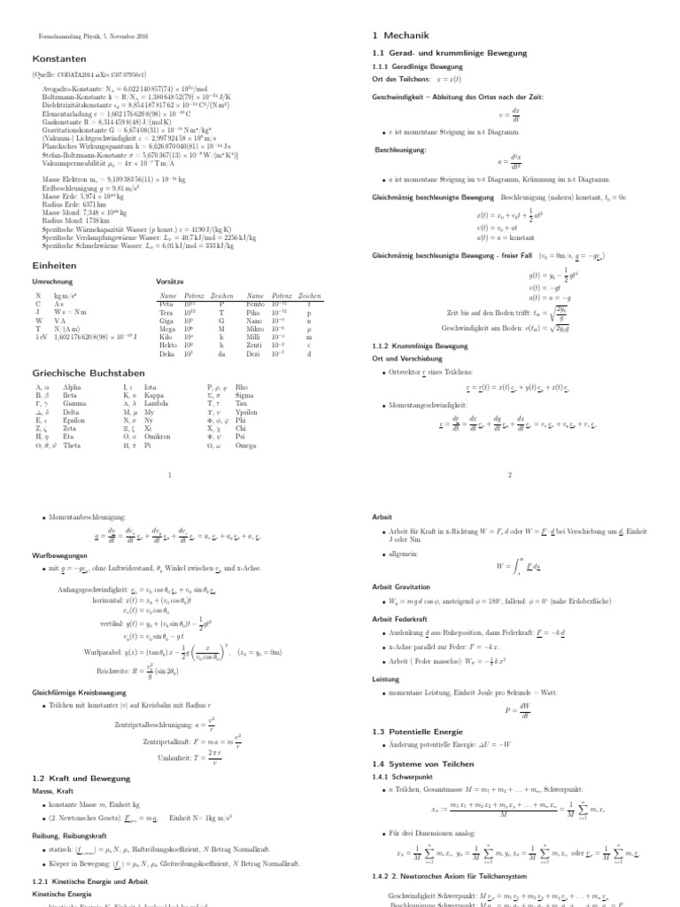Formelsammlung Kompakt | PDF