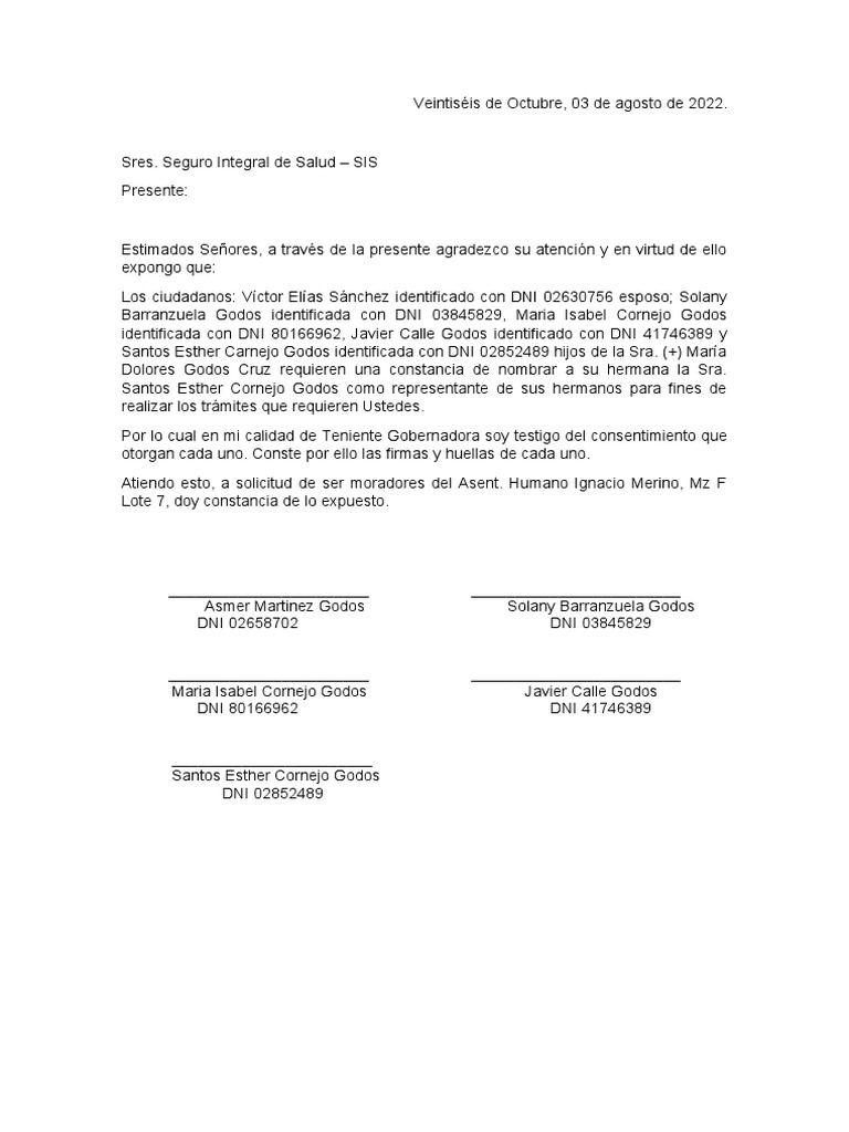 Carta Testigo | PDF