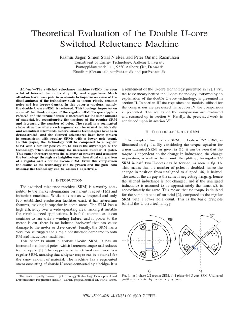 Theoretical Evaluation of The Double U-Core Switched Reluctance Machine ...