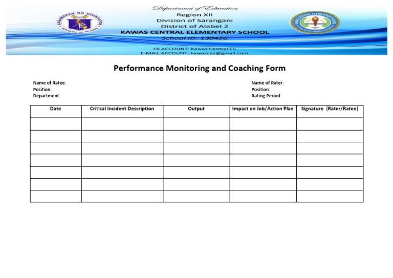 Performance Monitoring And Coaching Form Pdf