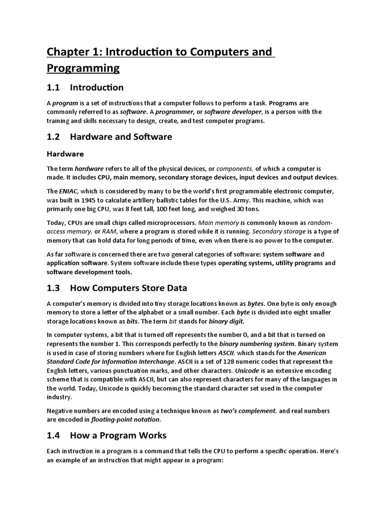 Chapter - 1 Notes of Tony Gaddis Python Book | PDF | Programming ...