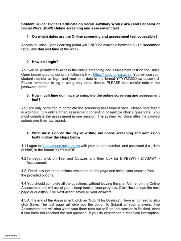 Open Rubric Open Rubric | PDF | Login | Password