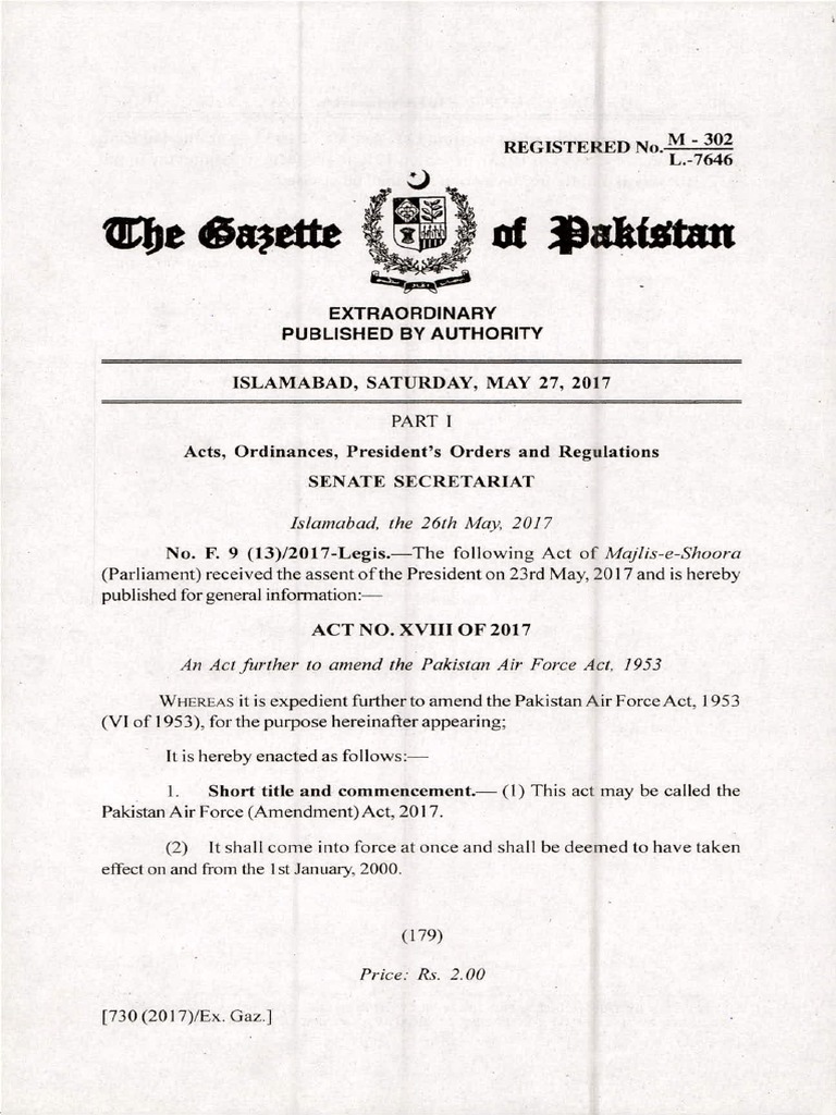 PAF Act Amendment 2017 | PDF