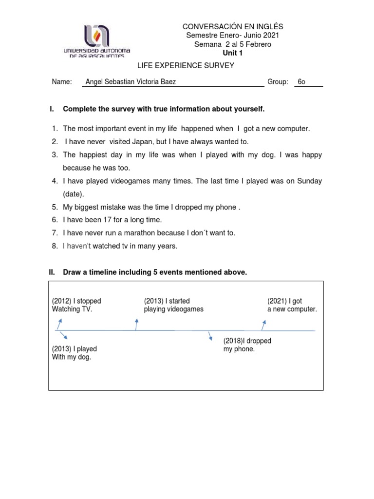 03 Life Experience Survey | PDF