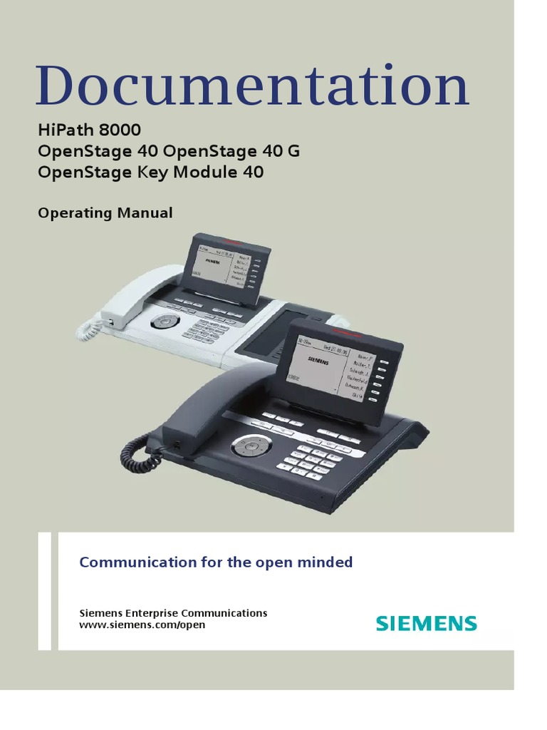 OpenStage 40/40G User Manual | PDF