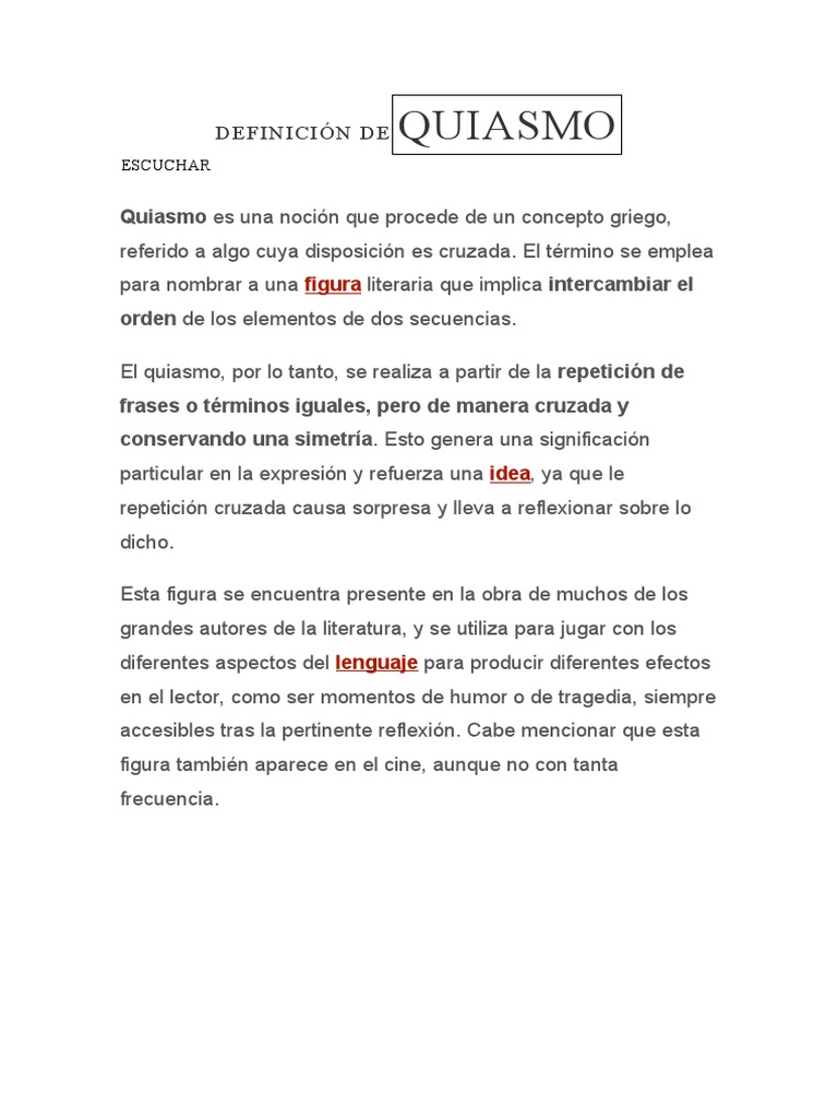 Definición del quiasmo | PDF | Pensamiento | Ciencia cognitiva