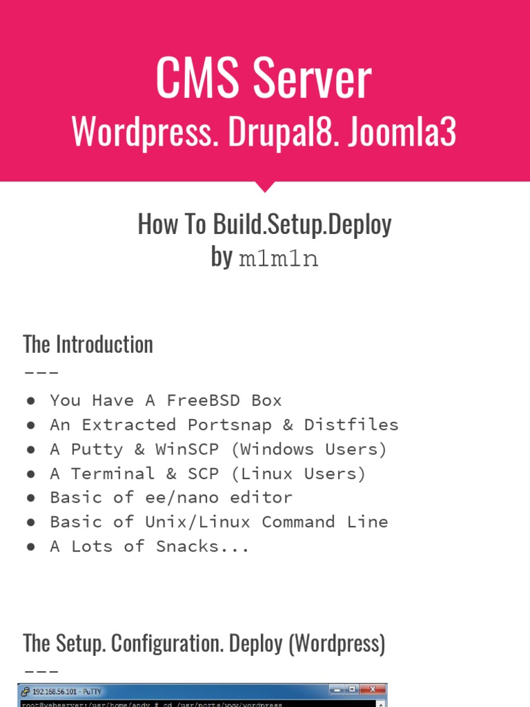 A Comprehensive Guide to Installing and Configuring WordPress, Drupal 8 and Joomla 3 on FreeBSD ...