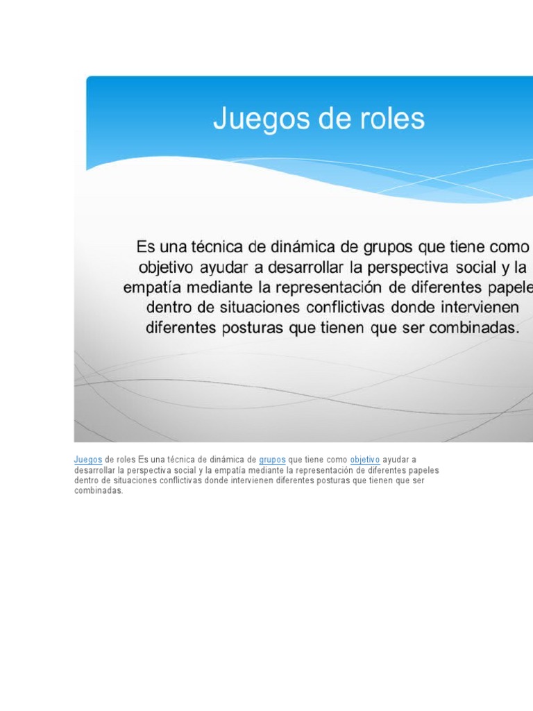 Juegos de Roles | PDF | Comportamiento | Conflicto (proceso)