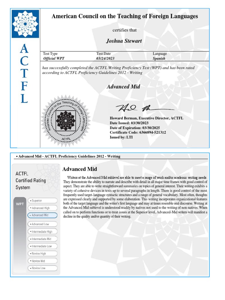 Span 493 - WPT | PDF | Learning | Applied Linguistics