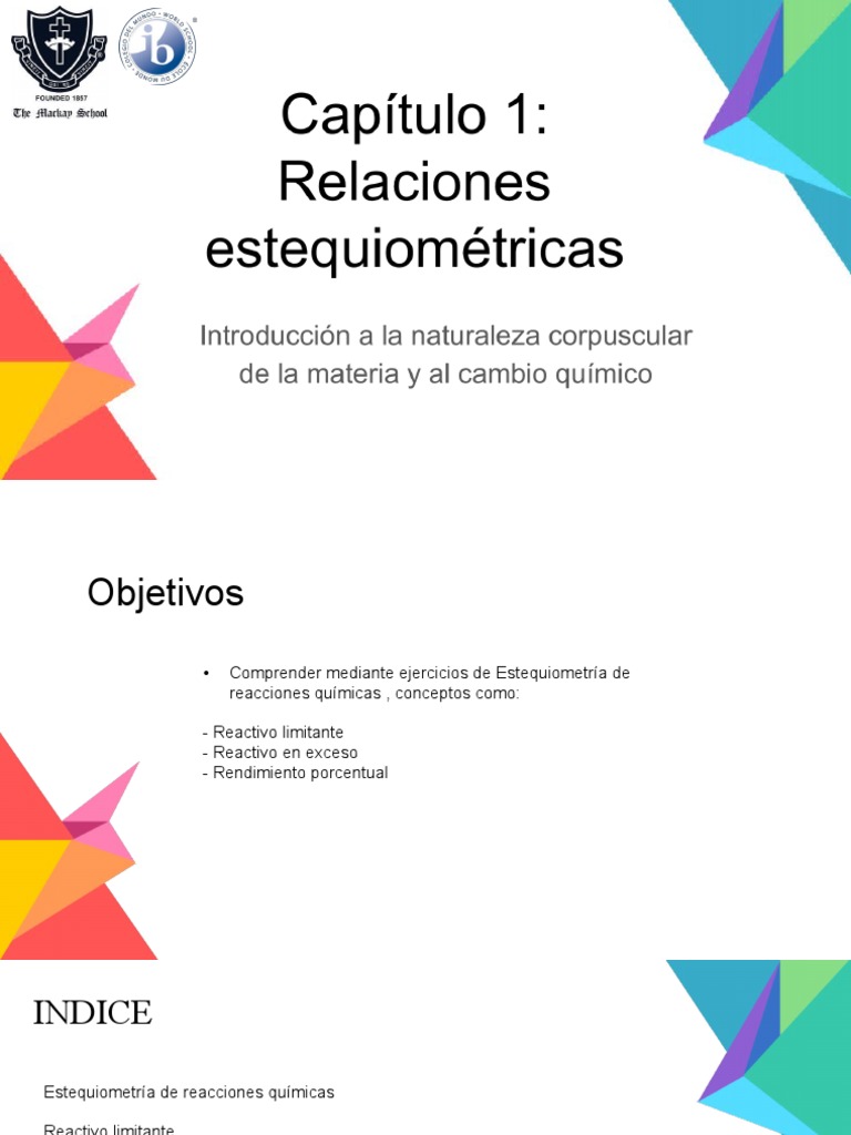 Estequiometría de Reacciones Químicas | PDF | Estequiometría | Ácido ...