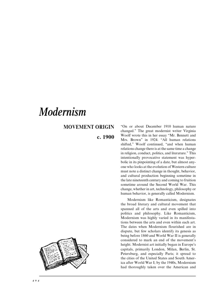 Modernism: An Overview of the Origins, Characteristics, and Influential ...