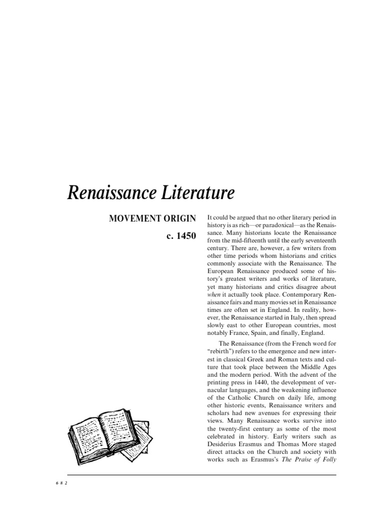 Renaissance Literature: Movement Origin C. 1450 | PDF | Renaissance ...
