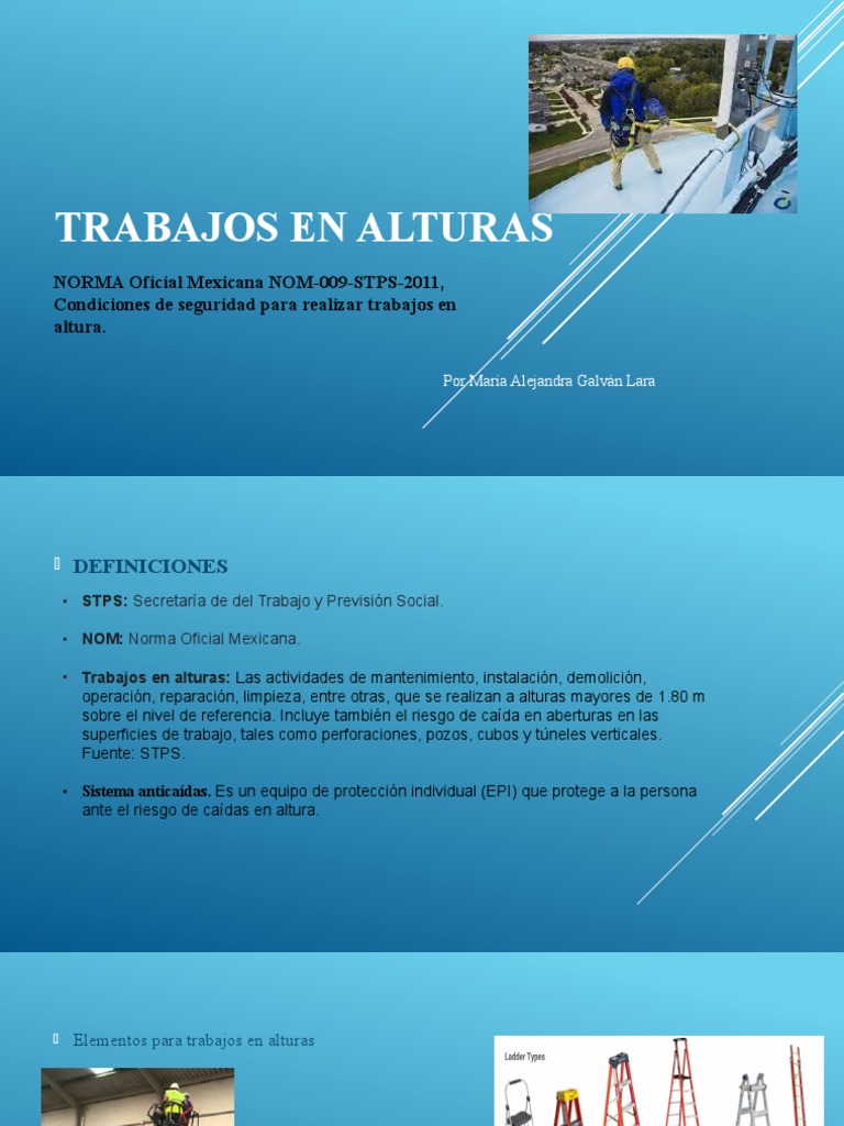 Trabajos en Alturas: NORMA Oficial Mexicana NOM-009-STPS-2011 ...