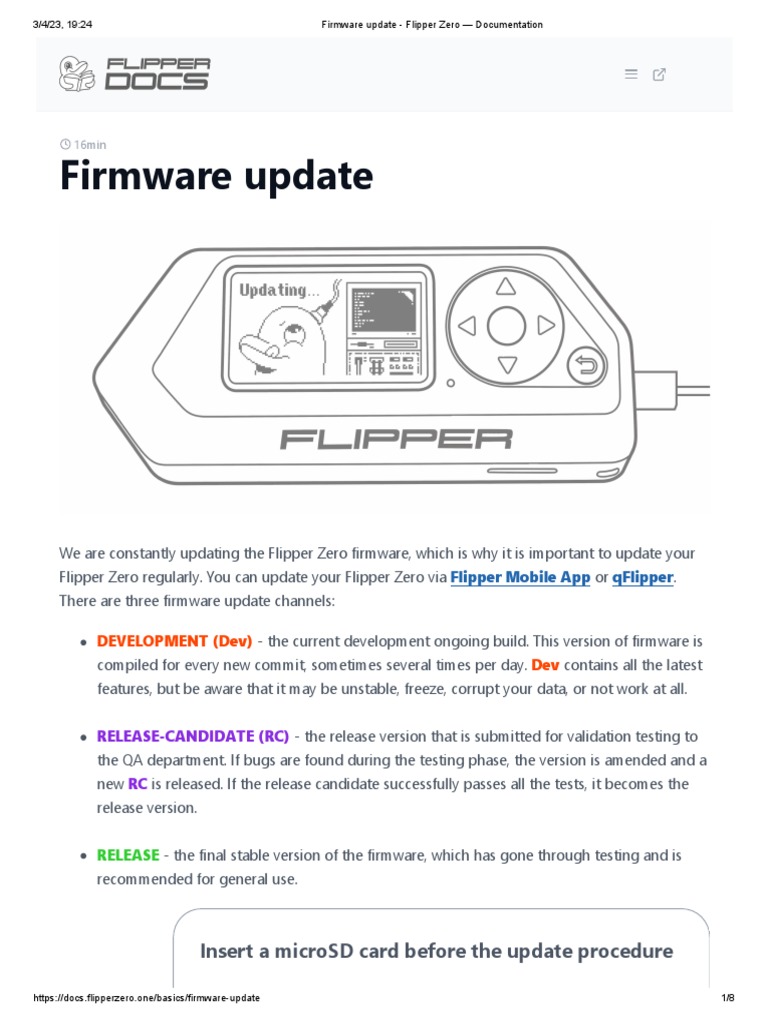 Firmware Update - Flipper Zero - Documentation | PDF | Bluetooth | Microsoft Windows