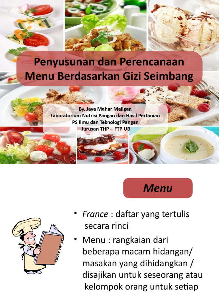 Penyusunan Dan Perencanaan Menu Berdasarkan Gizi Seimbang | PDF