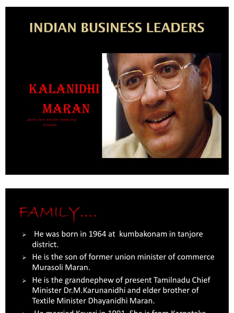 Kalanithi Maran: Family and Business | PDF