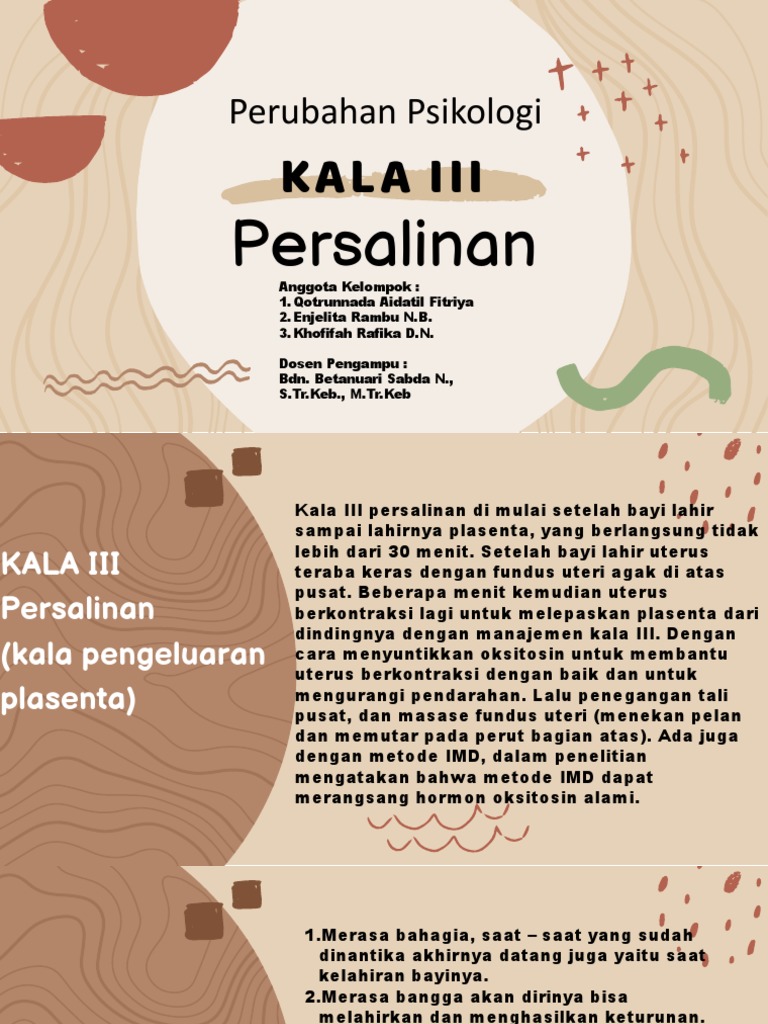 Psikologi Persalinan Kala Iii | PDF
