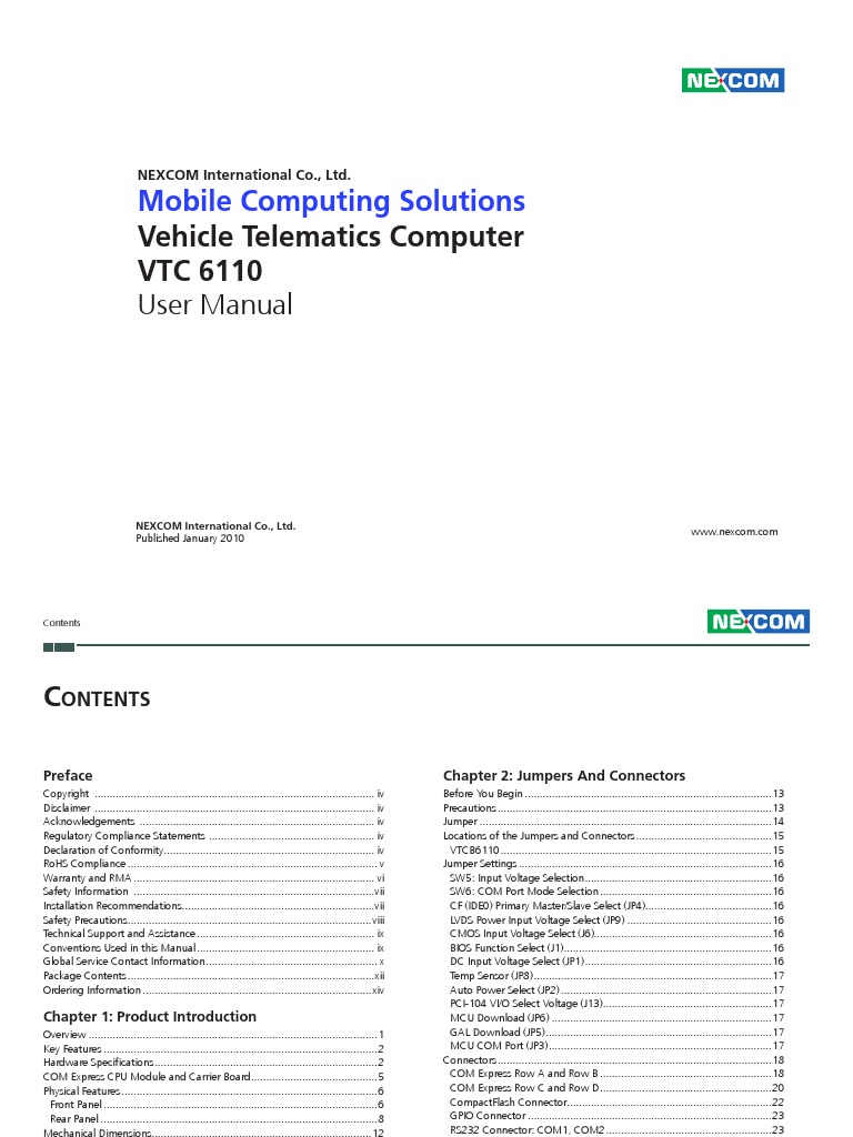 Mobile Computing Solutions: Vehicle Telematics Computer VTC 6110 | PDF | Electrostatic Discharge ...