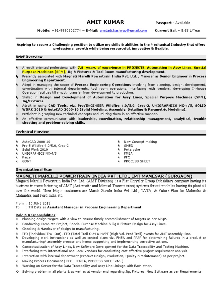 Naukri AmitKumar (12y 0m) | PDF | Machines | Engineering