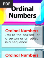 Ordinal Numbers Worksheet | PDF