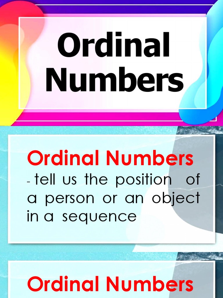 K2 Ordinal Numbers 1-10 | PDF
