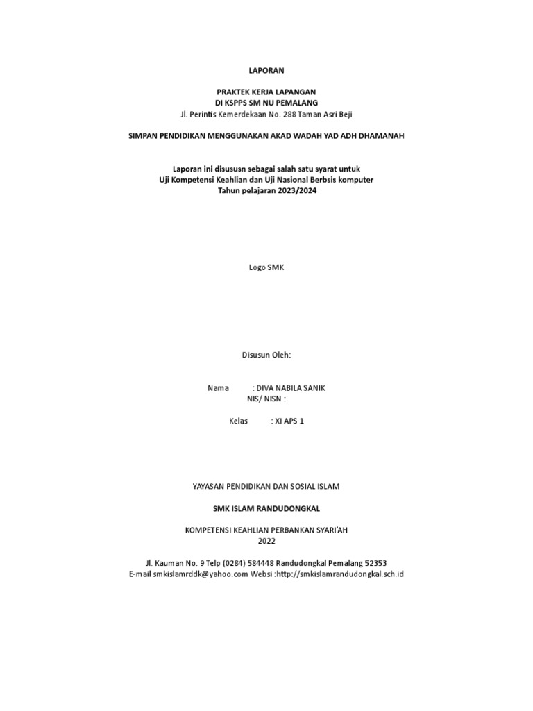 LAPORAN LENGKAP DIVA WPS Office | PDF