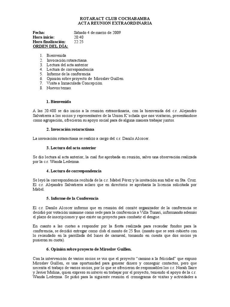 Acta 4 C | PDF | Clubes y Sociedades | Organizaciones sin ánimo de lucro