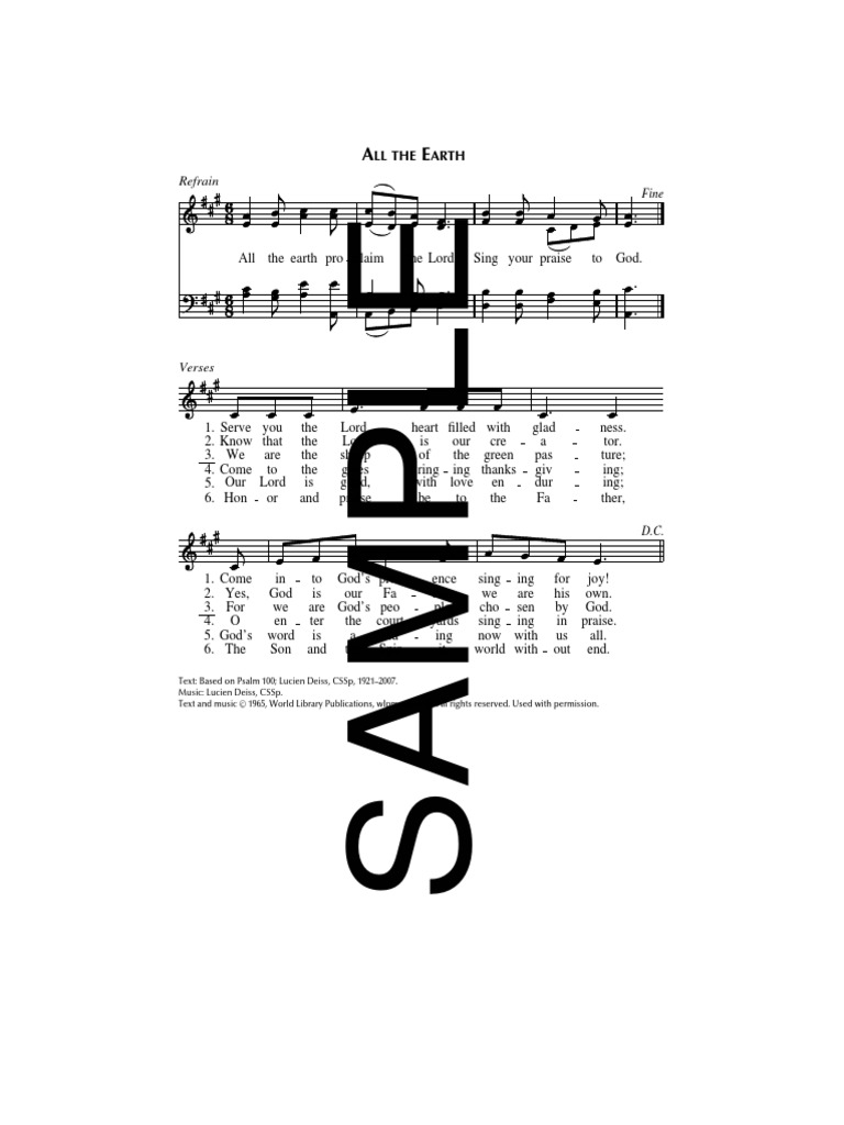 All The Earth Proclaim The Lord | PDF
