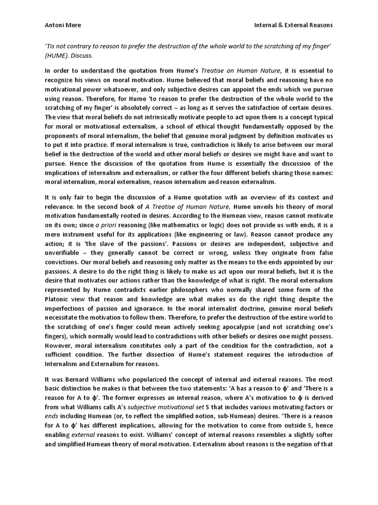 'Tis Not Contrary To Reason To Prefer The Destruction of The Whole ...