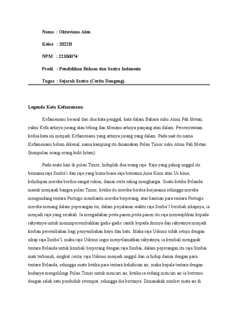 SR Ocha Leganda Kota Kefa | PDF