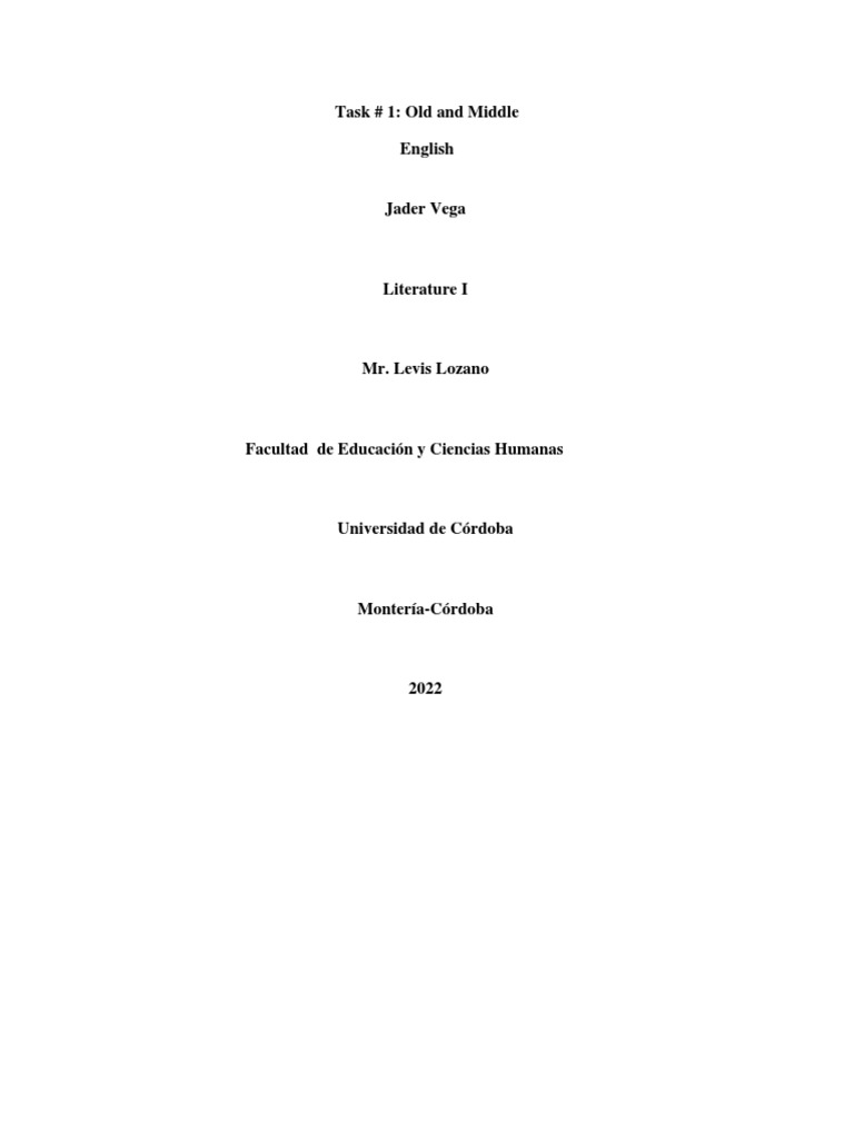 Origins of Old and Middle English Literature | PDF | Anglo Saxons