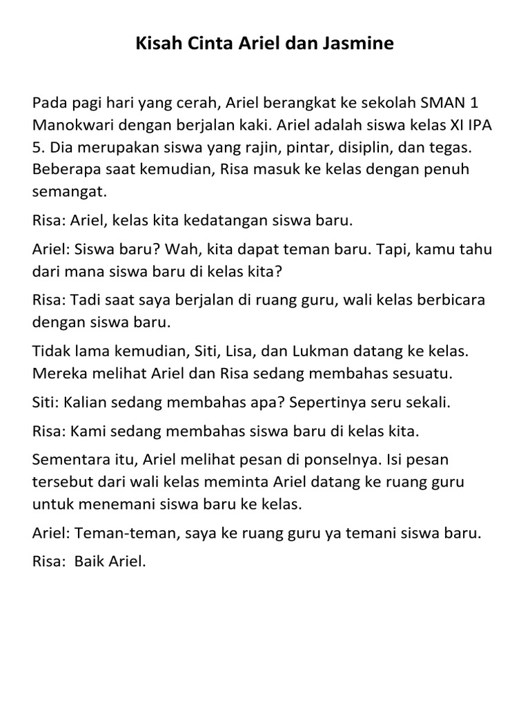 Kisah Cinta Ariel Dan Jasmine | PDF