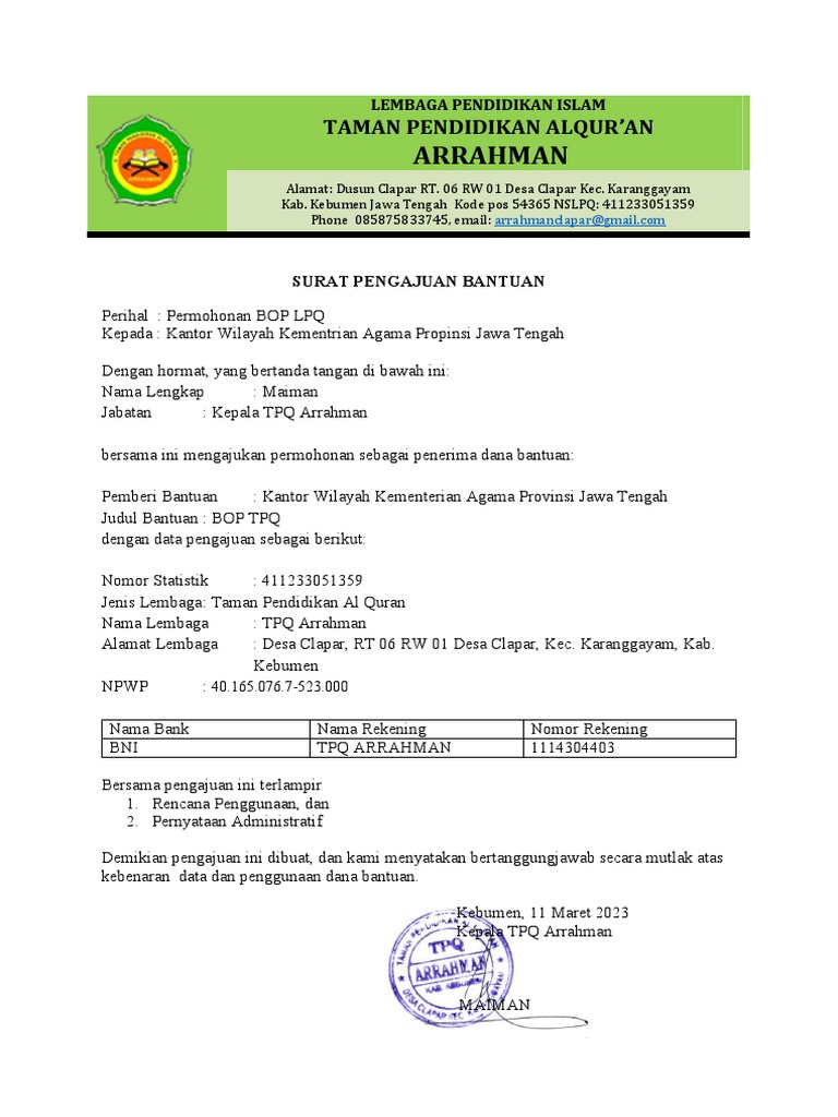 Proposal Bop Kosong 2023 | PDF
