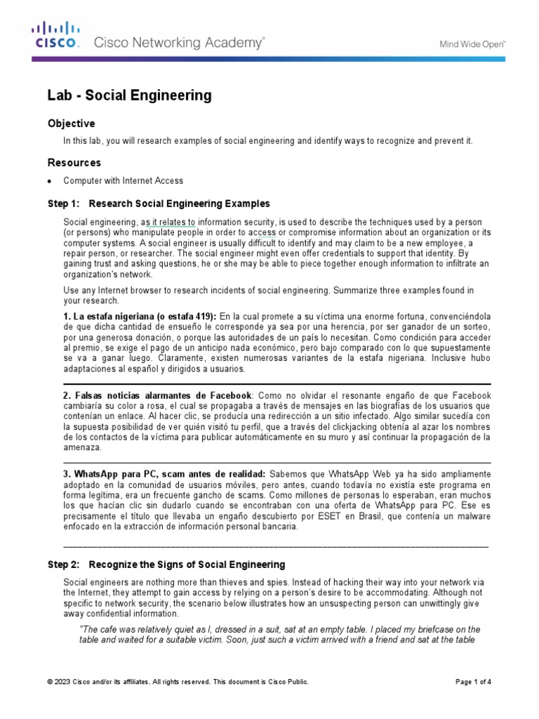 1.2.4.12 Lab - Social Engineering | PDF | Suplantación de identidad ...