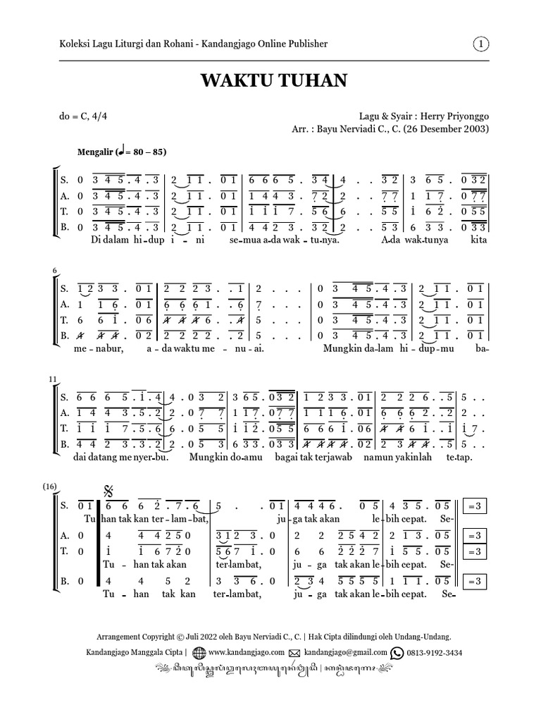 WAKTU TUHAN - Bayu | PDF