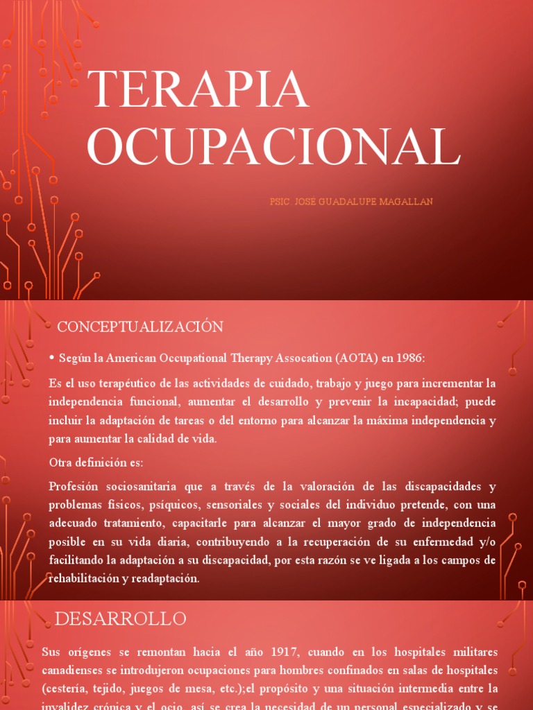 Terapia Ocupacional | PDF | Medicina CLINICA | Cuidado de la salud