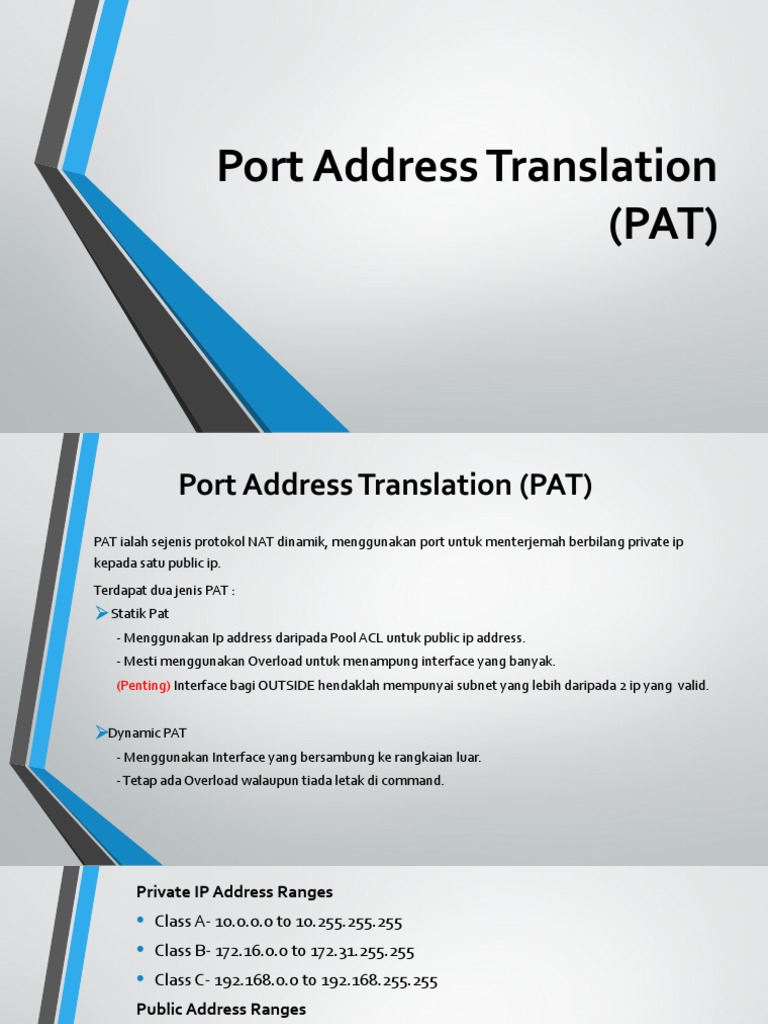 Port Address Translation (PAT) | PDF