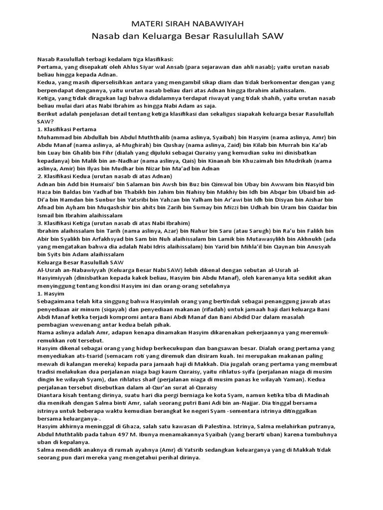 Materi Sirah Nabawiyah | PDF