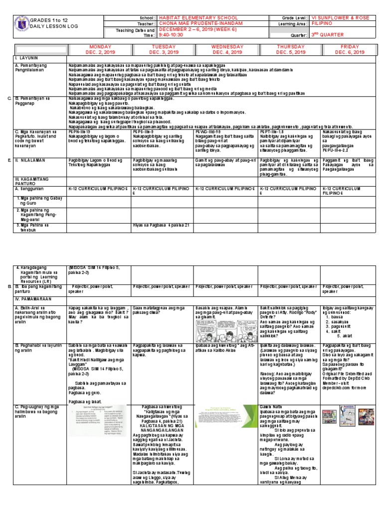 DLL Filipino-6 Q3 W6-Landscape | PDF