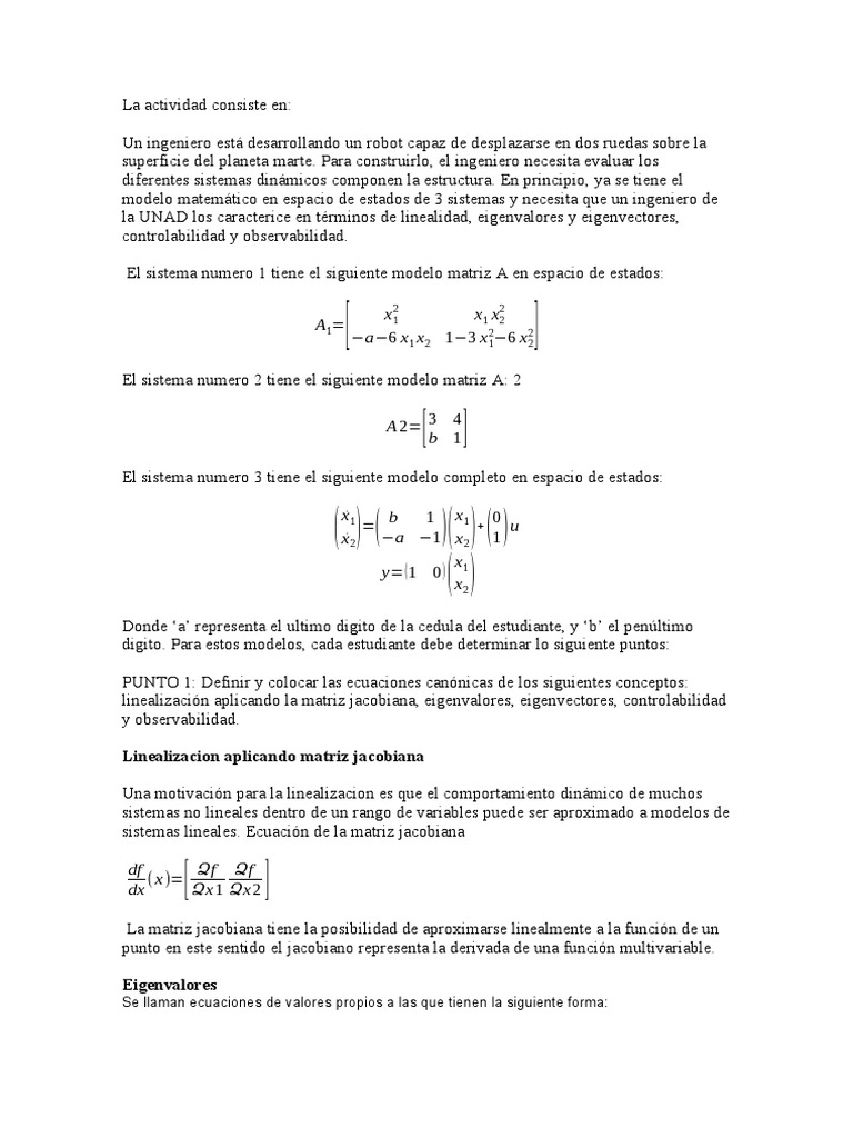 Tarea 2 - Javier - Tamara | PDF | Valores propios y vectores propios | Ecuaciones
