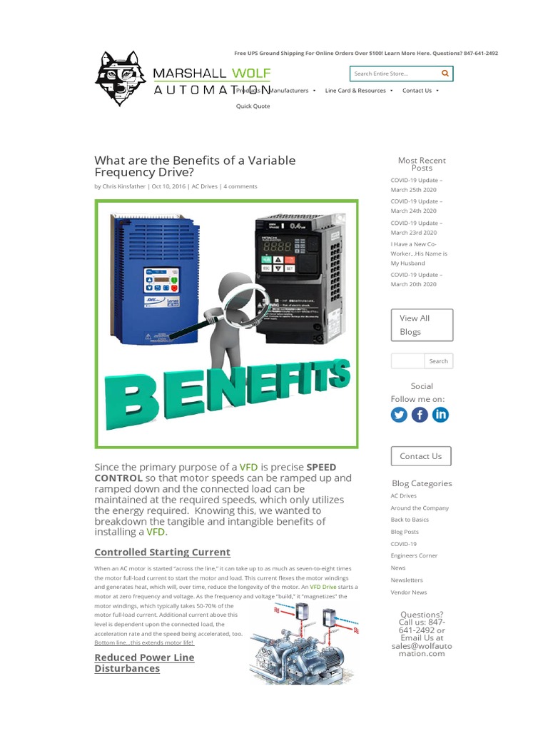 Benefits of A Variable Frequency Drive | PDF | Electric Motor ...