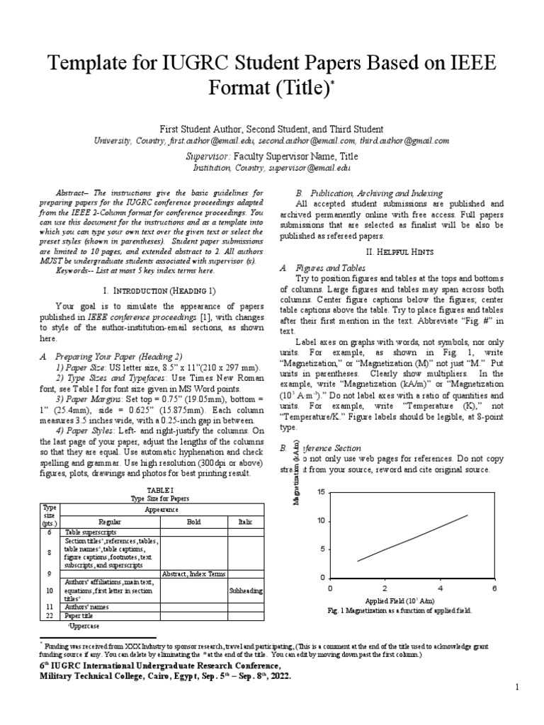 IUGRC Paper Template | PDF | Typefaces | Bracket