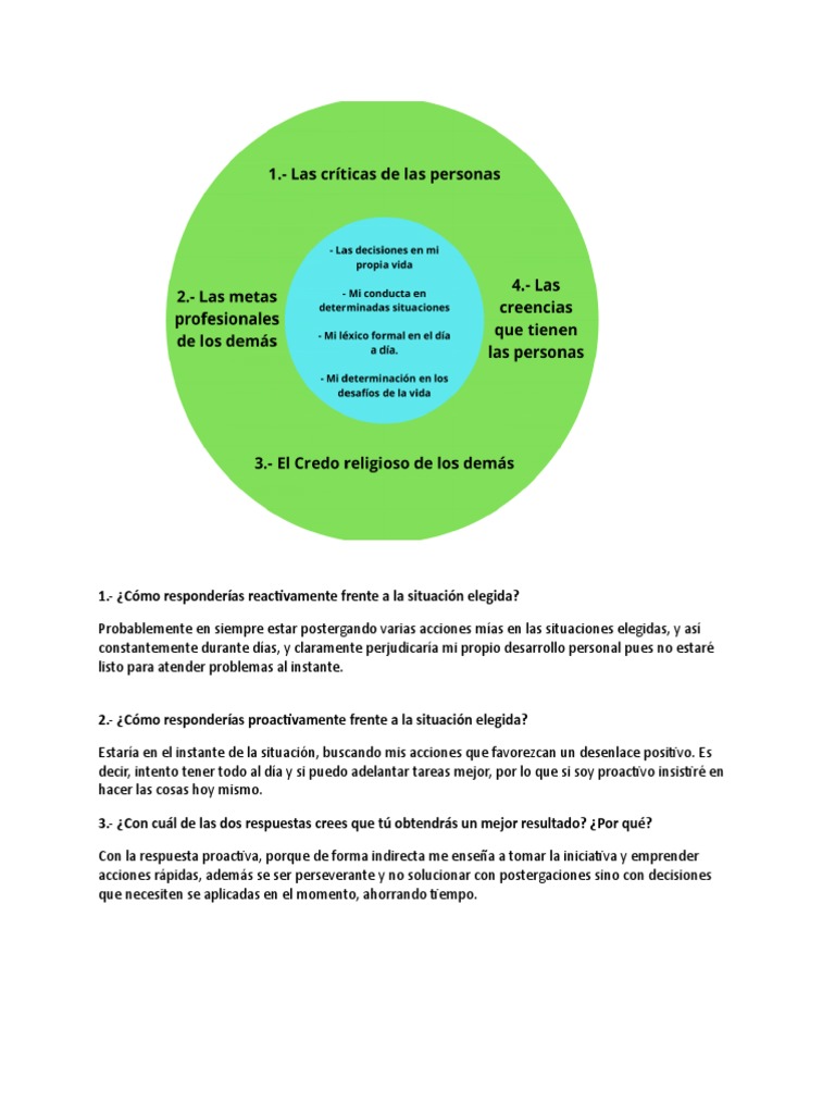 Circulo de Preocupacion Vs Circulo de Influencia | PDF