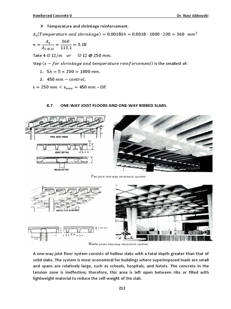 8.7 One-Way Joist Floors and One-Way Ribbed Slabs | PDF | Beam ...